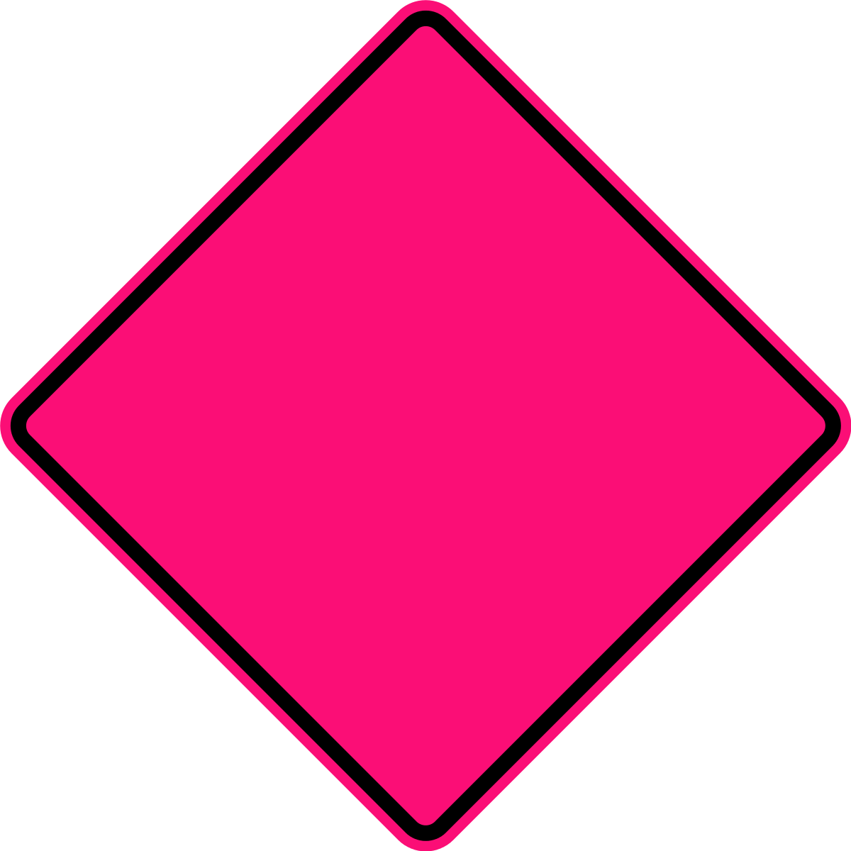 Diamond Warning Sign - Pink Construction Sign Clipart - Full Size ...