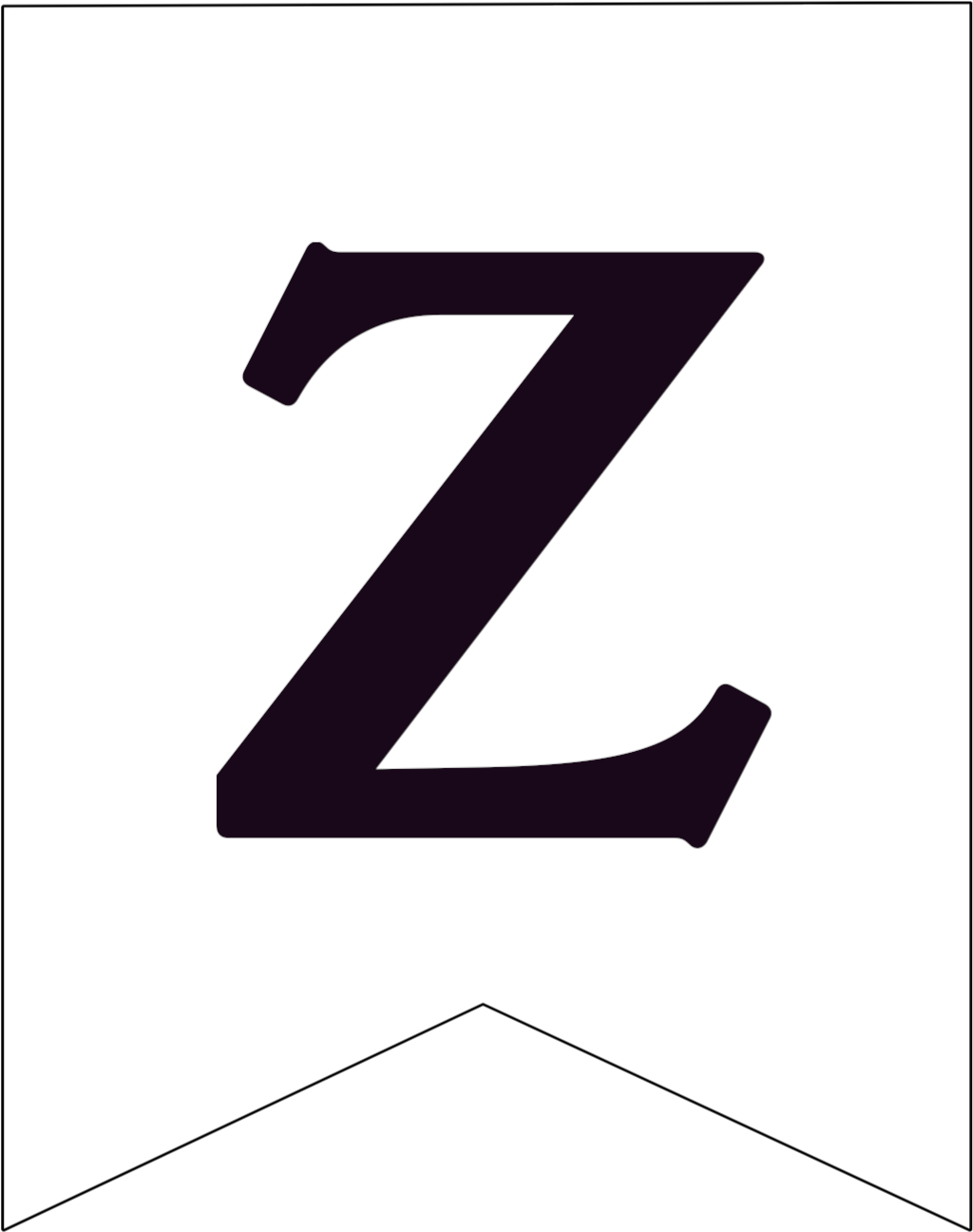 Free Printable Black And White Pennant Banner Letter - Calligraphy ...