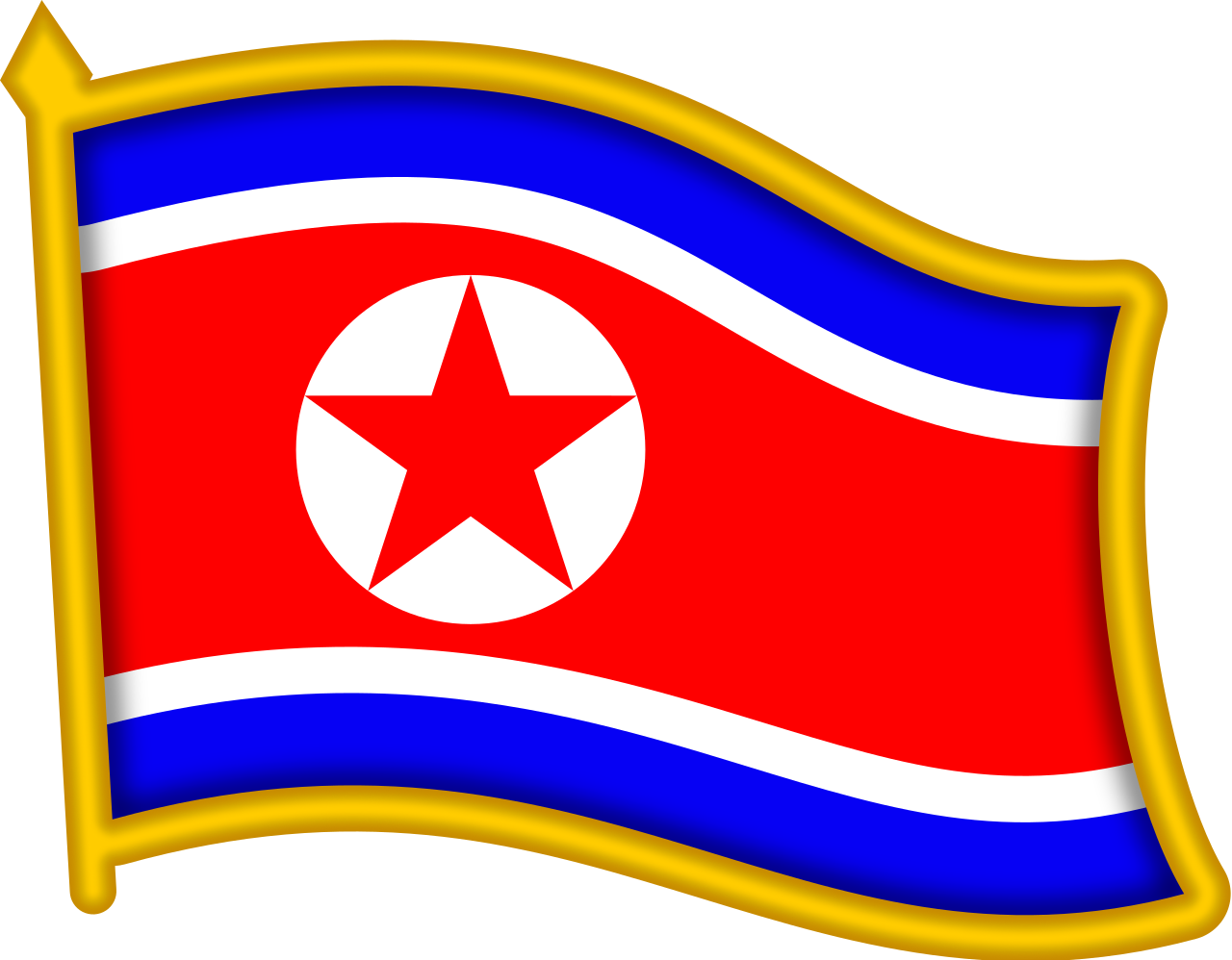 North Korea Flag Pin - North Korean Flag Pin Clipart - Full Size ...
