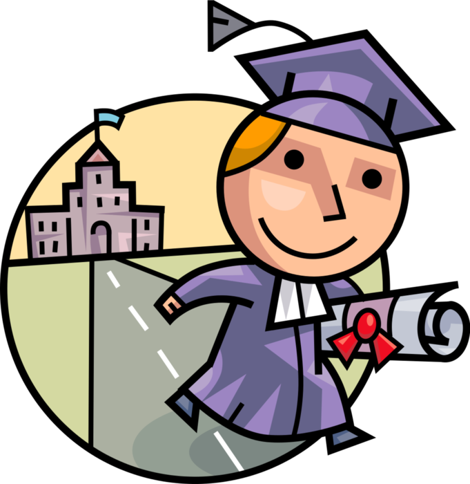 Graduate Leaves School With - High School Student Clipart Png ...