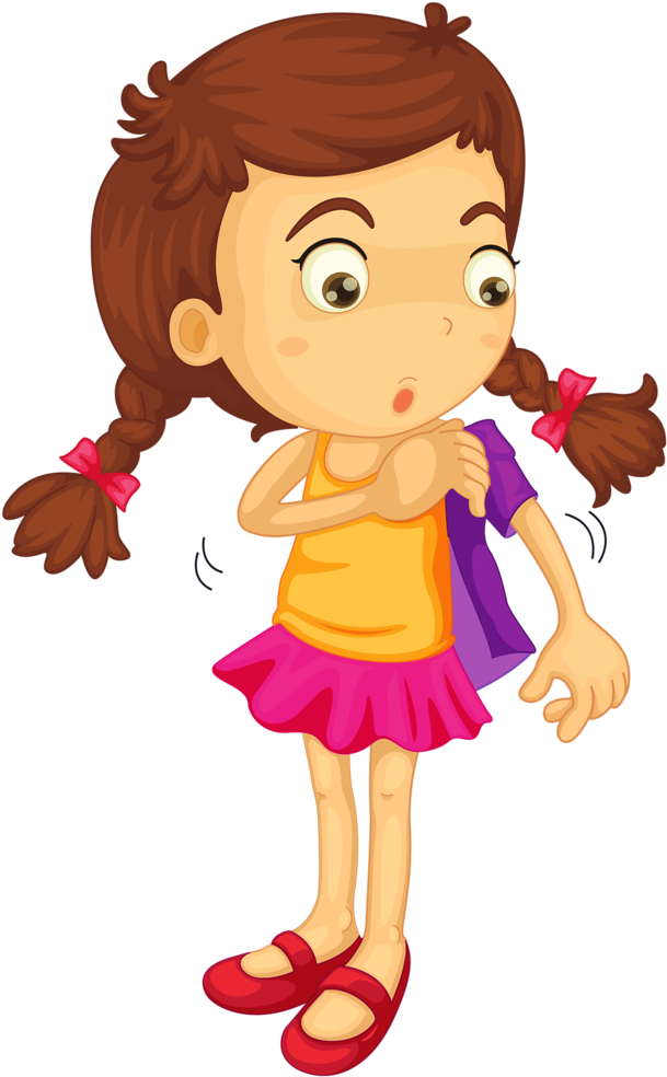 Pre K - Cartoon Girl Getting Dressed Clipart - Full Size Clipart ...