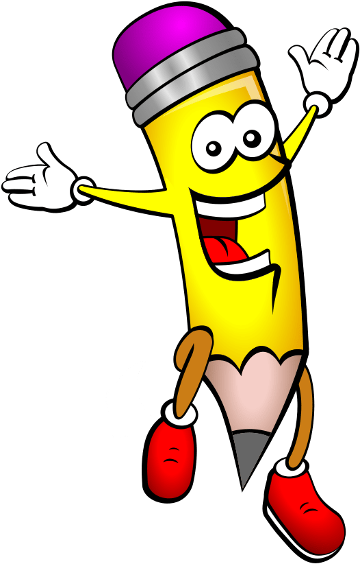 Cartoon School Clipart - Happy Pencil Png Transparent Png - Full Size ...