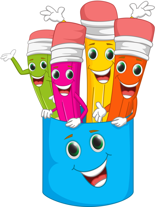 School Clipart - Cartoon Pencil Clipart - Png Download - Full Size ...