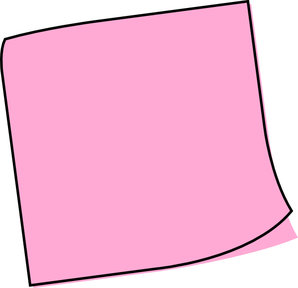 Pink Post It Note Cartoon Clipart - Full Size Clipart (#66141) - PinClipart