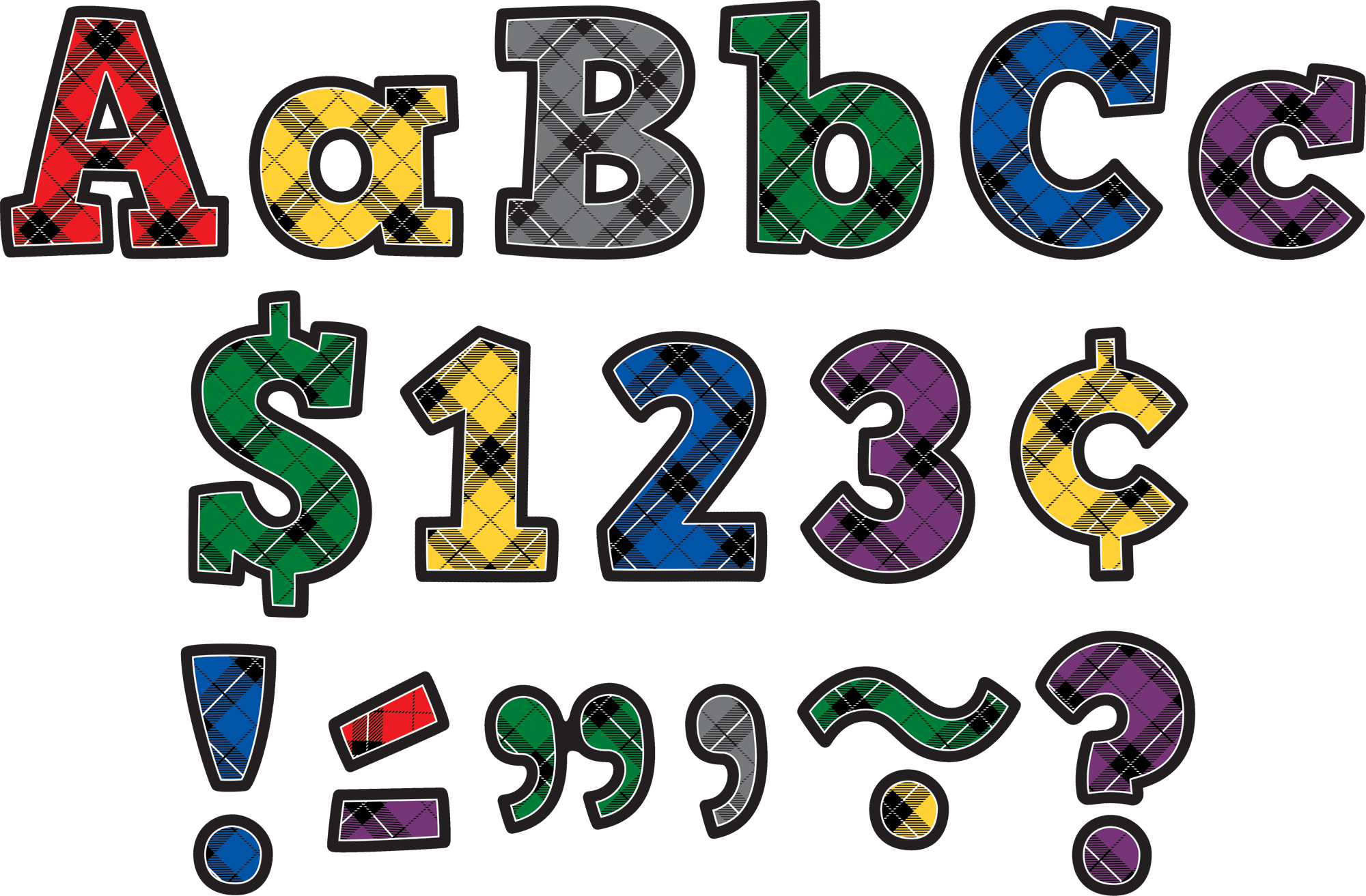 Letter Clipart Bulletin Board - Teacher Created Resources 4" Plaid Bold ...