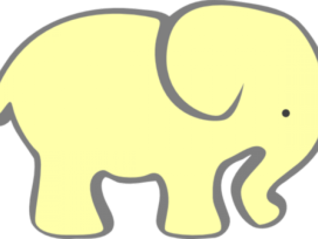 Larger Clipart Gray Yellow Elephant - Clip Art - Png Download - Full ...