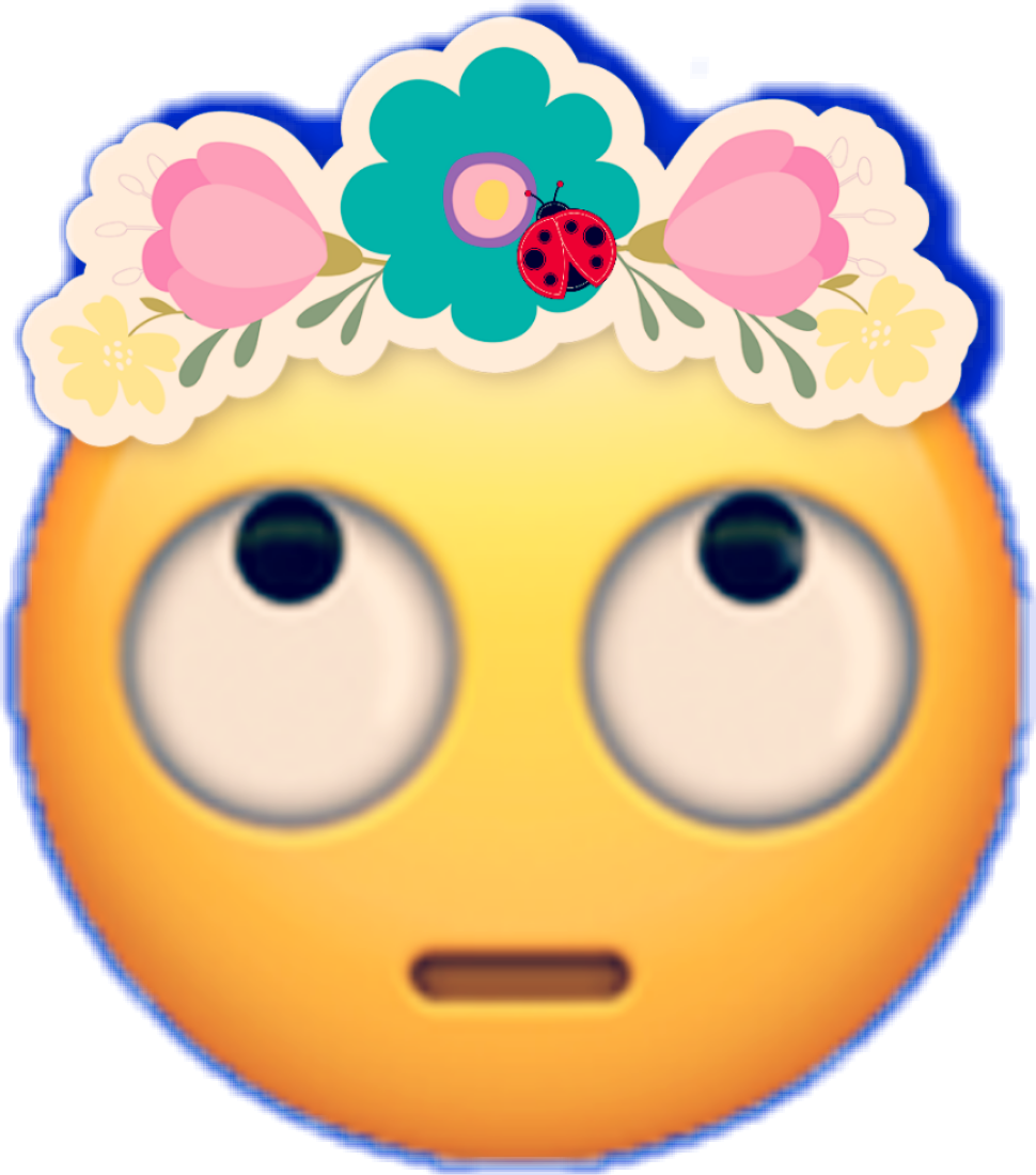 Emoji Ladybug Stckers Flowercrown ' - Emoji Clipart - Full Size Clipart ...