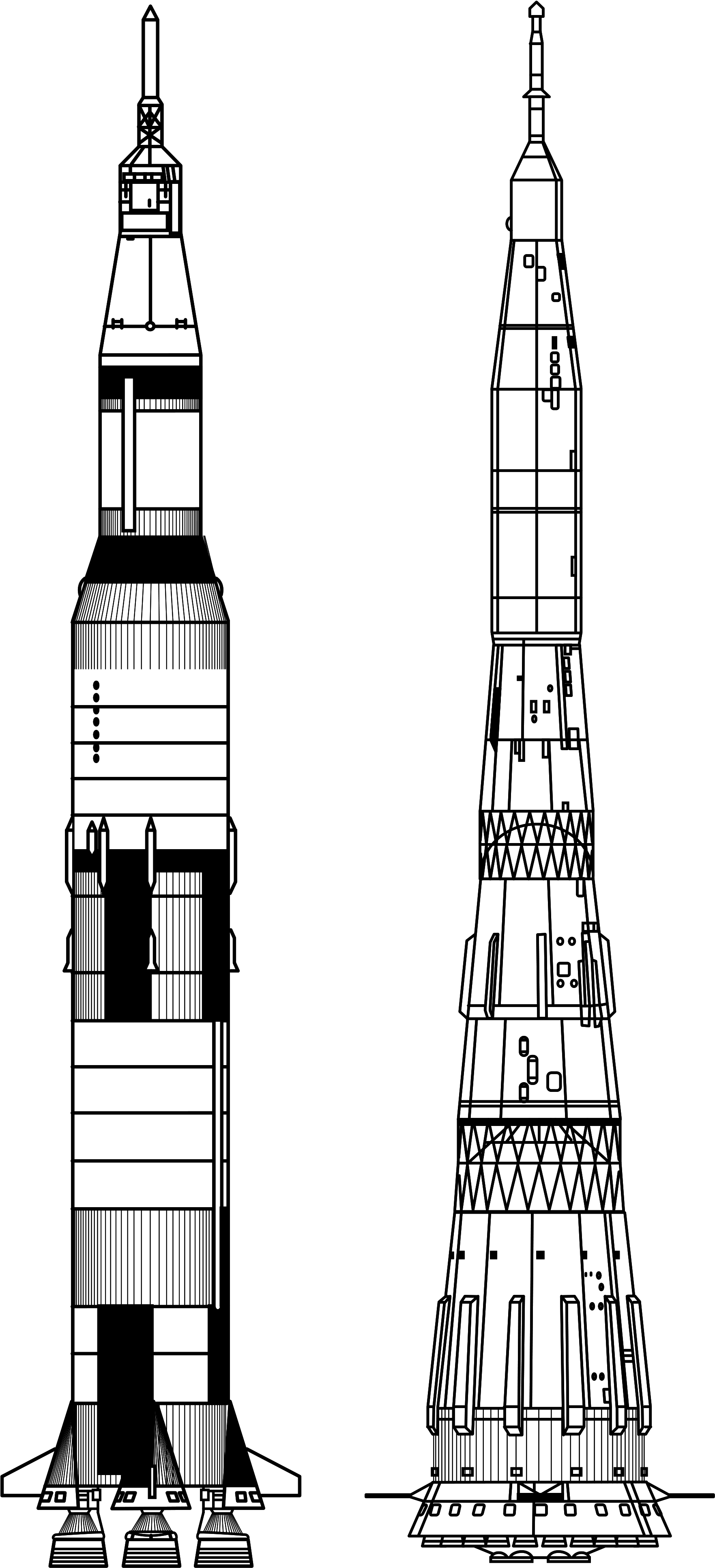 Download Saturn V Png Picture Transparent - Saturn V Rocket Drawing Clipart (#636522) - PinClipart