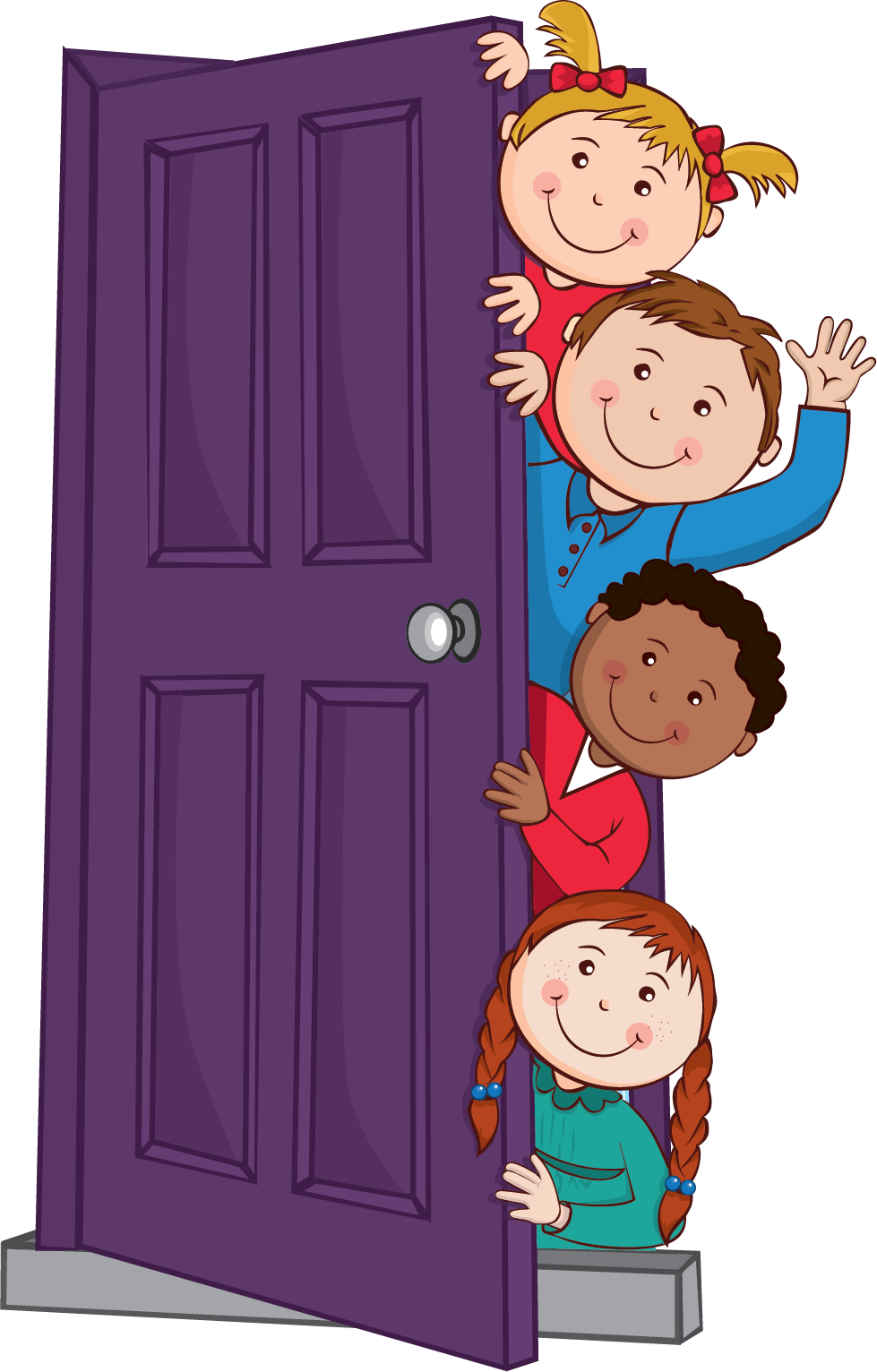 Kids Peeping Behind Door - Graphics Clipart - Full Size Clipart ...