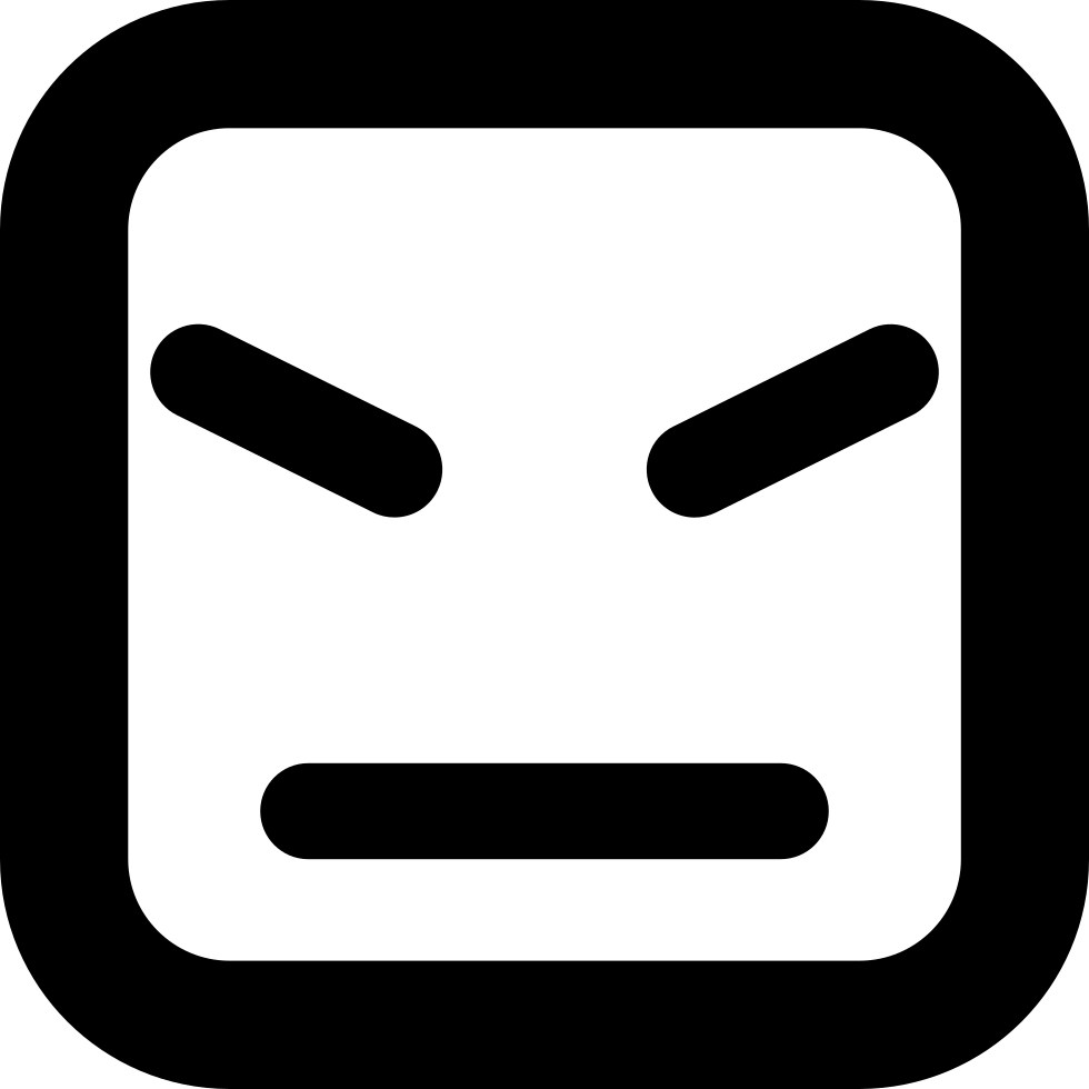 Angry Face Of Square Shape And Straight Lines Comments - Miiverse Icon ...