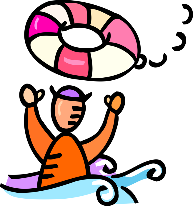 Man Overboard Grabs Ring Vector Image Illustration - Man Overboard ...