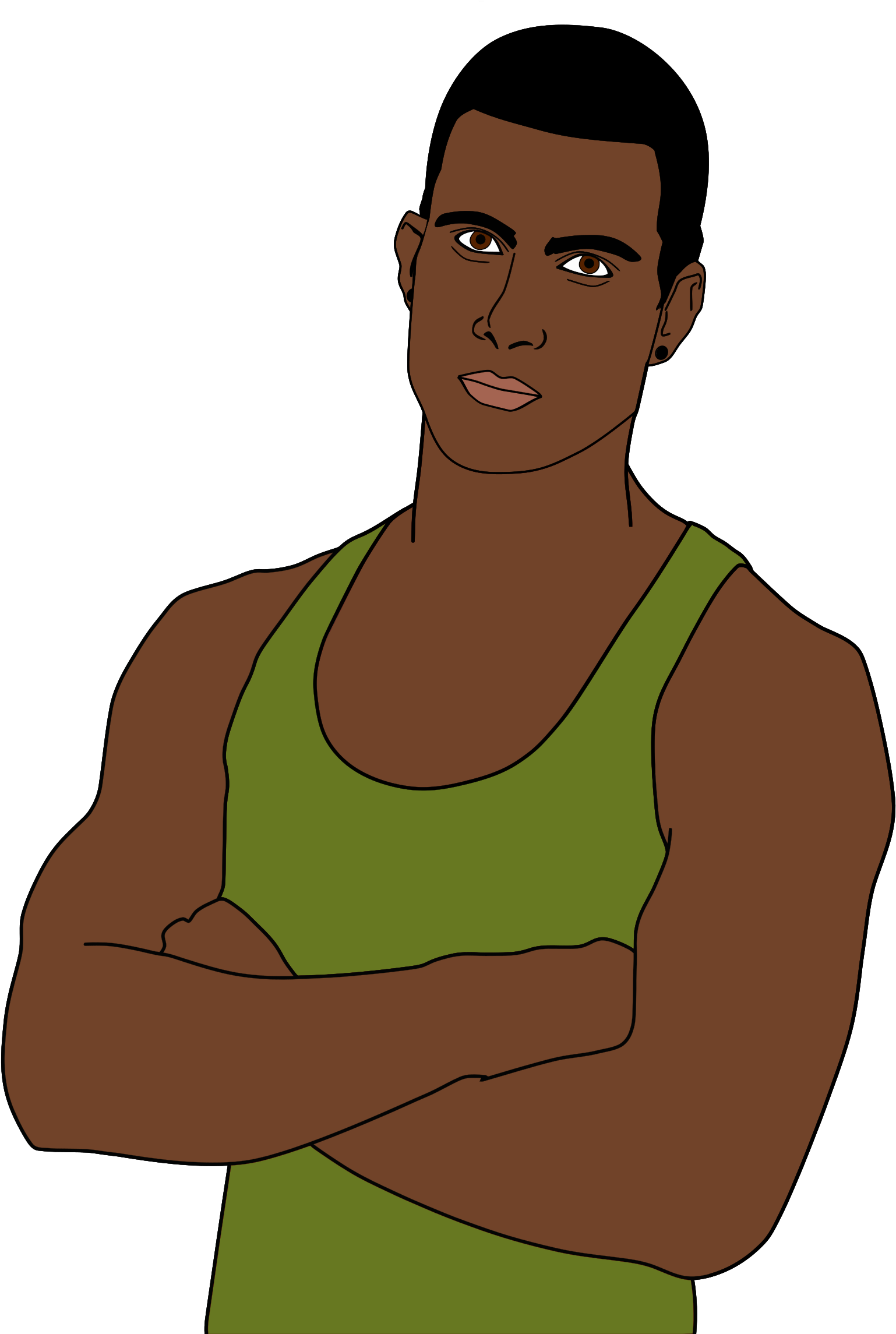 Green Tank Top Man Portrait - Cartoon Clipart - Full Size Clipart ...