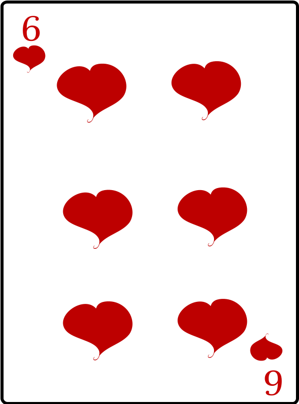 Free 6 Of Hearts - Six Of Hearts Card Clipart - Full Size Clipart ...