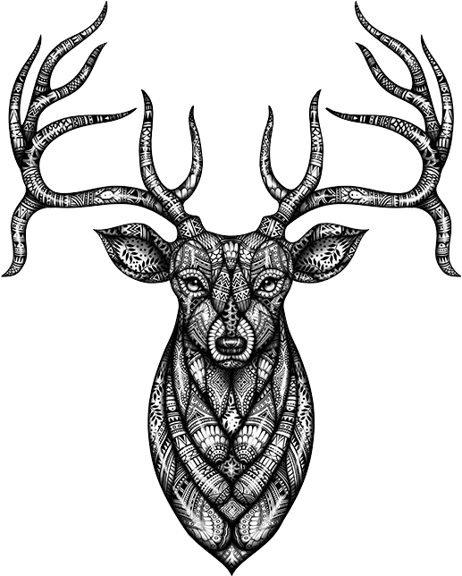 Artix Deer Elk Antlers Henna Hunting Gift For Hunters Clipart - Full ...