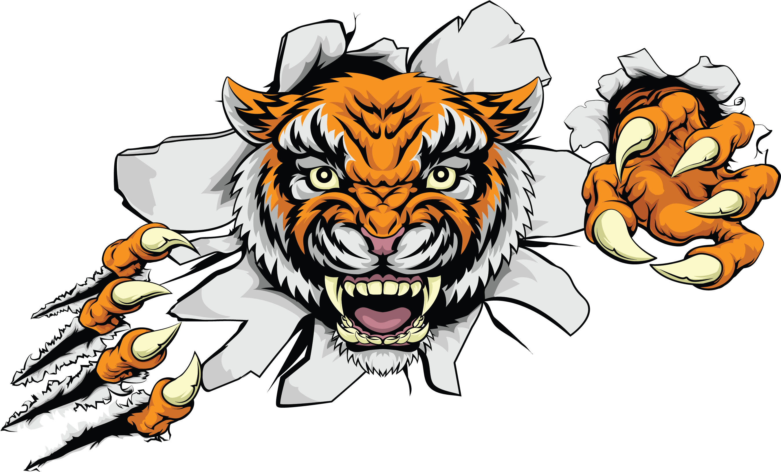 Euclidean Vector Clip Art - Tiger Ripping Through Paper - Png Download ...