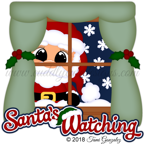Santa's Watching - Santa Claus Clipart - Full Size Clipart (#676996 ...