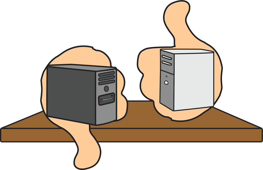 Desktop Computer Selection And Installation - Cartoon Clipart - Full ...