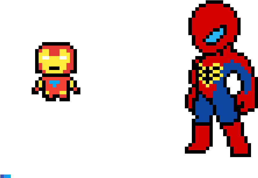 Iron Man And Spider Man - Pixel Art Spiderman Clipart - Full Size ...