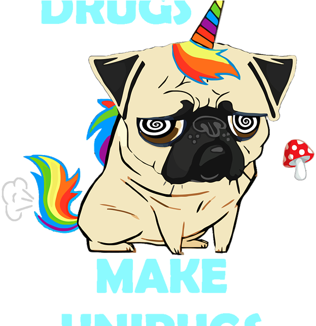 Dark Lord Pug - Drugs Make Unipugs Pug Dog T-shirt Clipart - Full Size ...
