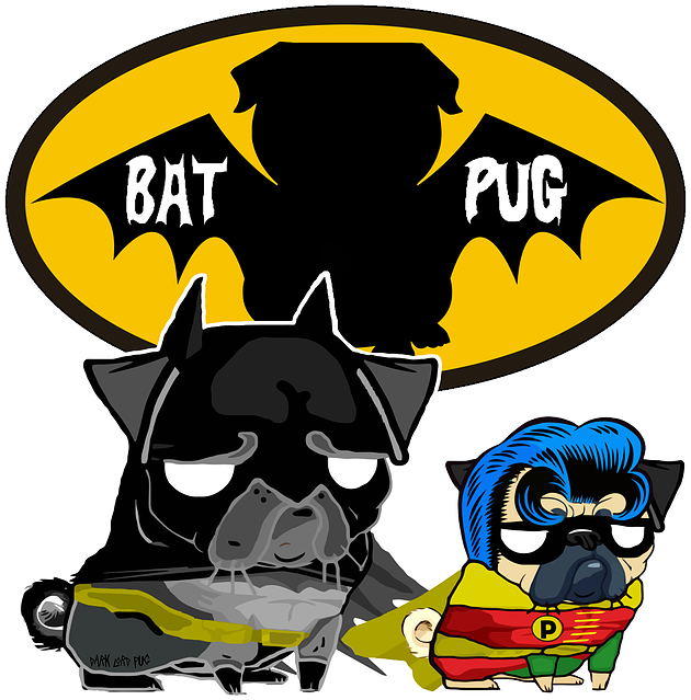 Dark Lord Pug - Batman Pug Cartoon Clipart - Full Size Clipart (#692018 ...
