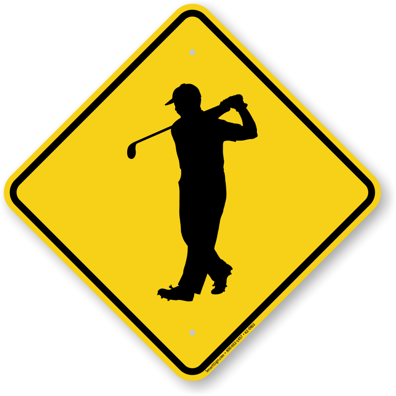 Golfer Crossing Symbol Sign - Golfers Crossing Sign Clipart - Full Size ...