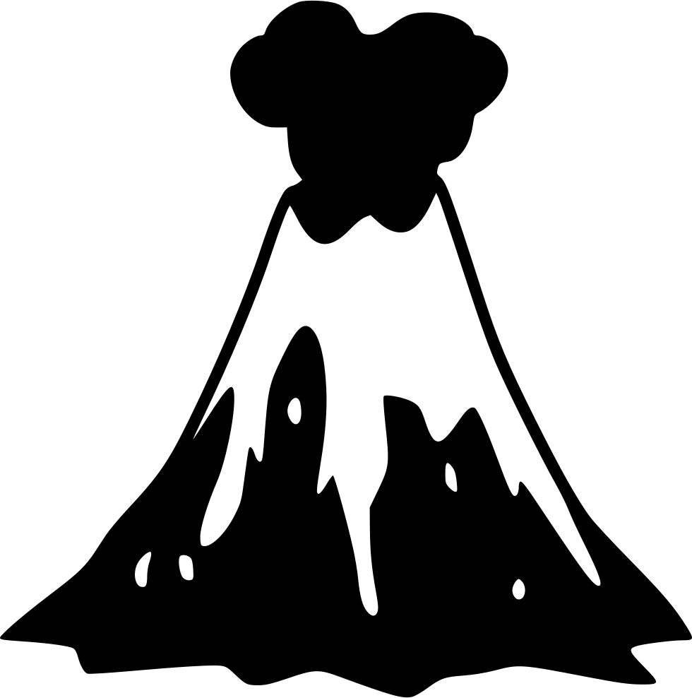 Volcano Clipart Svg - Volcano Png Black And White Transparent Png ...