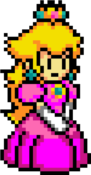 Princess Peach - Pixel Drawing Princess Peach Clipart - Full Size ...