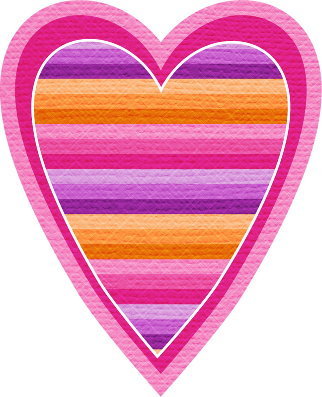 Download Striped Pink, Orange, Purple ~ Heart - Heart Clipart (#726227 ...