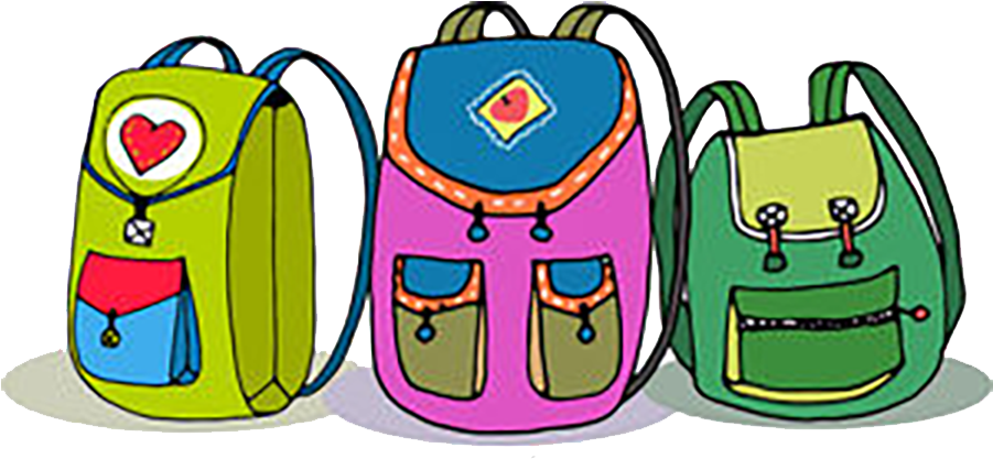 Three Vector Colorful Children Backpacks Isolated On - Backpack Clipart ...