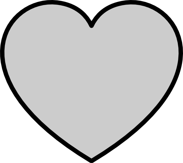 Solid Gray Heart With Black Outline Clipart - Full Size Clipart (#771858) - PinClipart