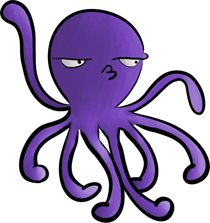 Octopus Dance Party - Purple Octopus Cartoon Clipart - Full Size ...