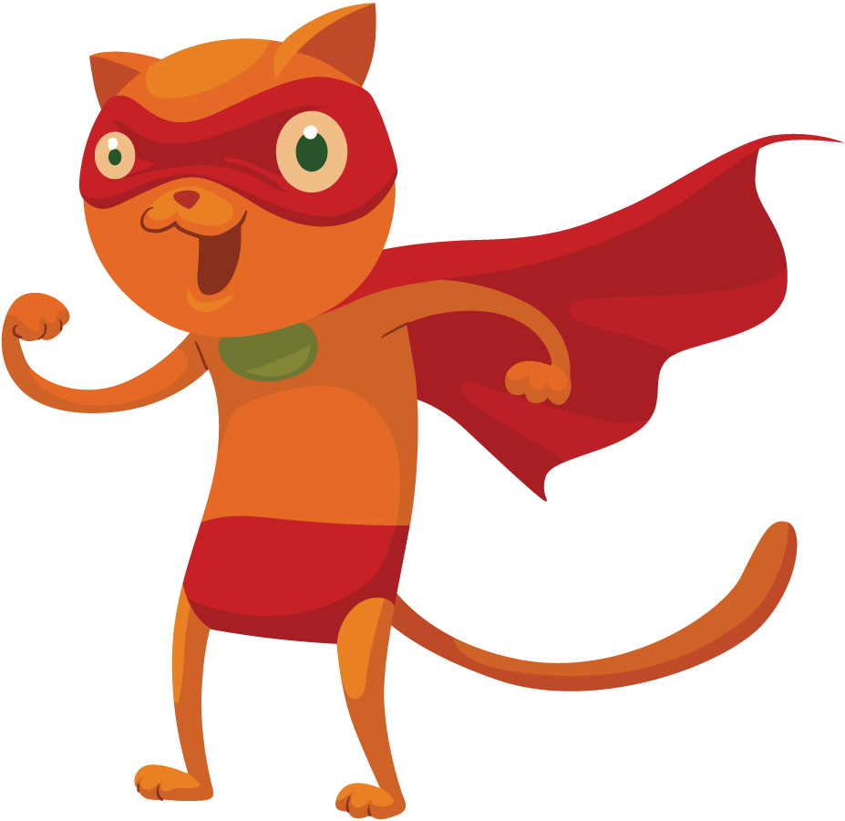 Cat Clipart Superhero - Superhero Cat Cartoon - Png Download - Full ...