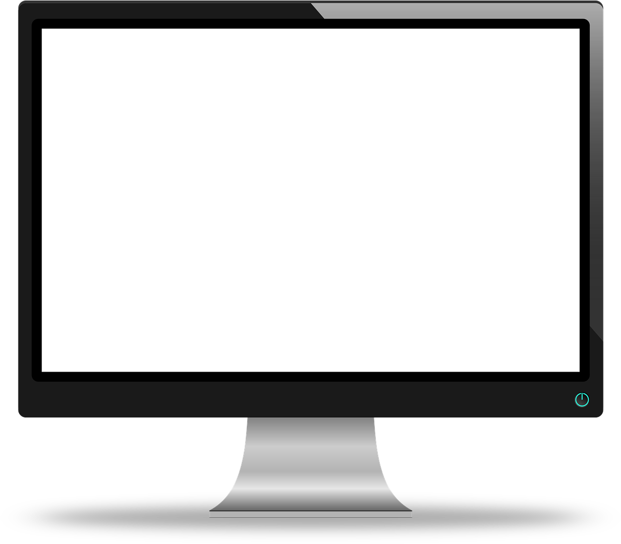 Pc Clipart Computer Monitor - Monitor Black & White - Png Download ...