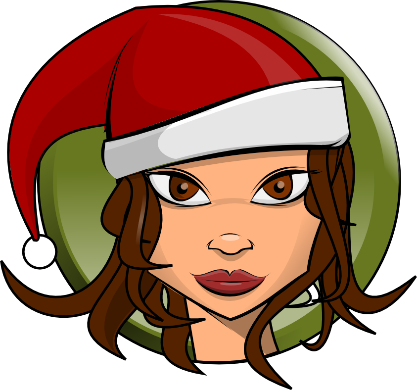 Free Woman Wearing Santa Hat Clip Art - Woman Santa Hat Clipart - Png ...
