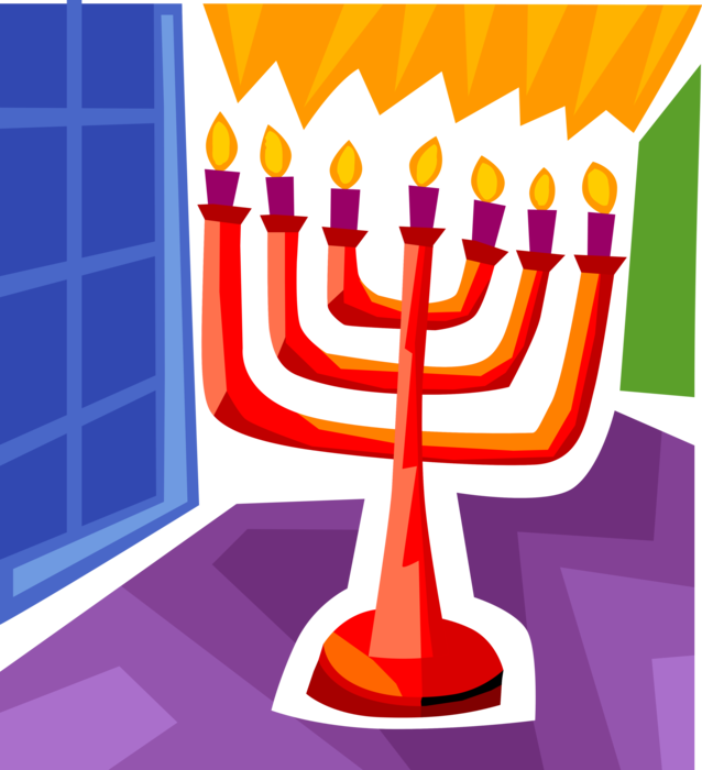 Menorah With Candles Vector - Hanukkah Clipart - Full Size Clipart ...