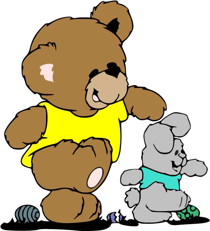 Bear And Bunny - Cartoon Clipart - Full Size Clipart (#880101) - PinClipart