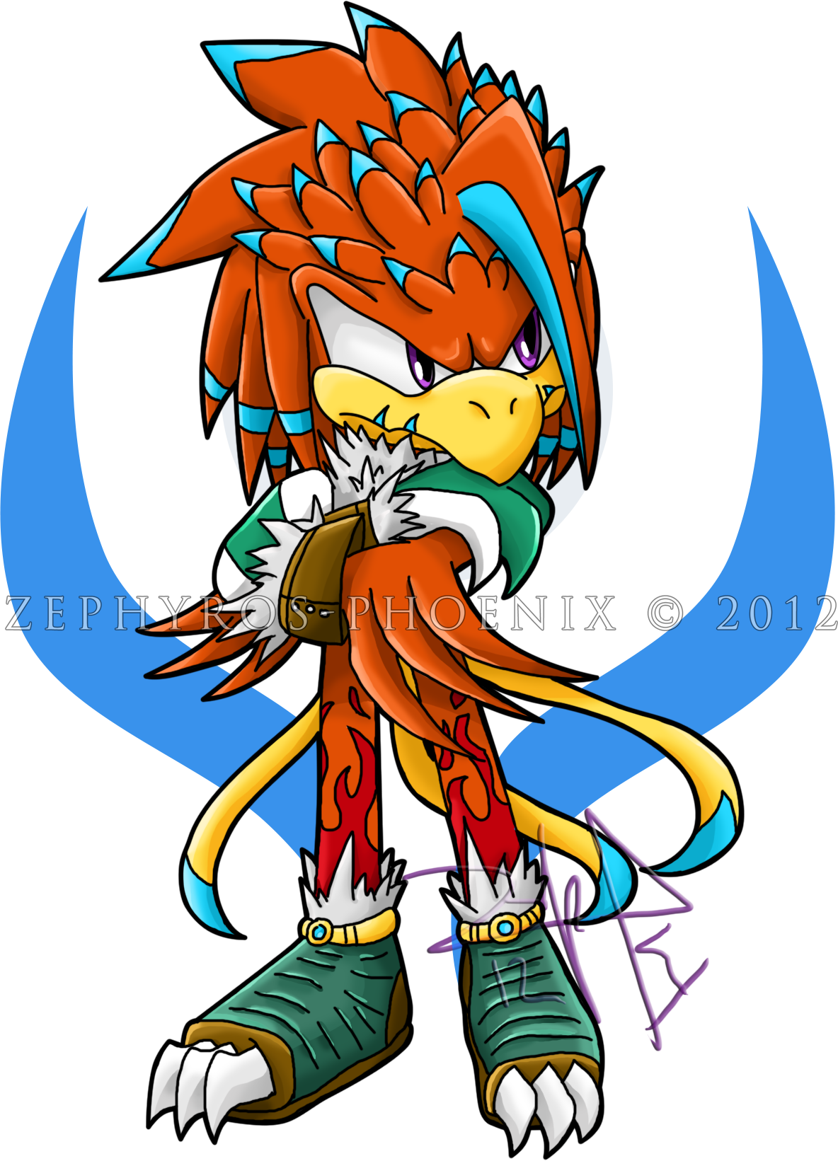 Garnett The Phoenix - Anthropomorphic Phoenix Clipart - Full Size ...