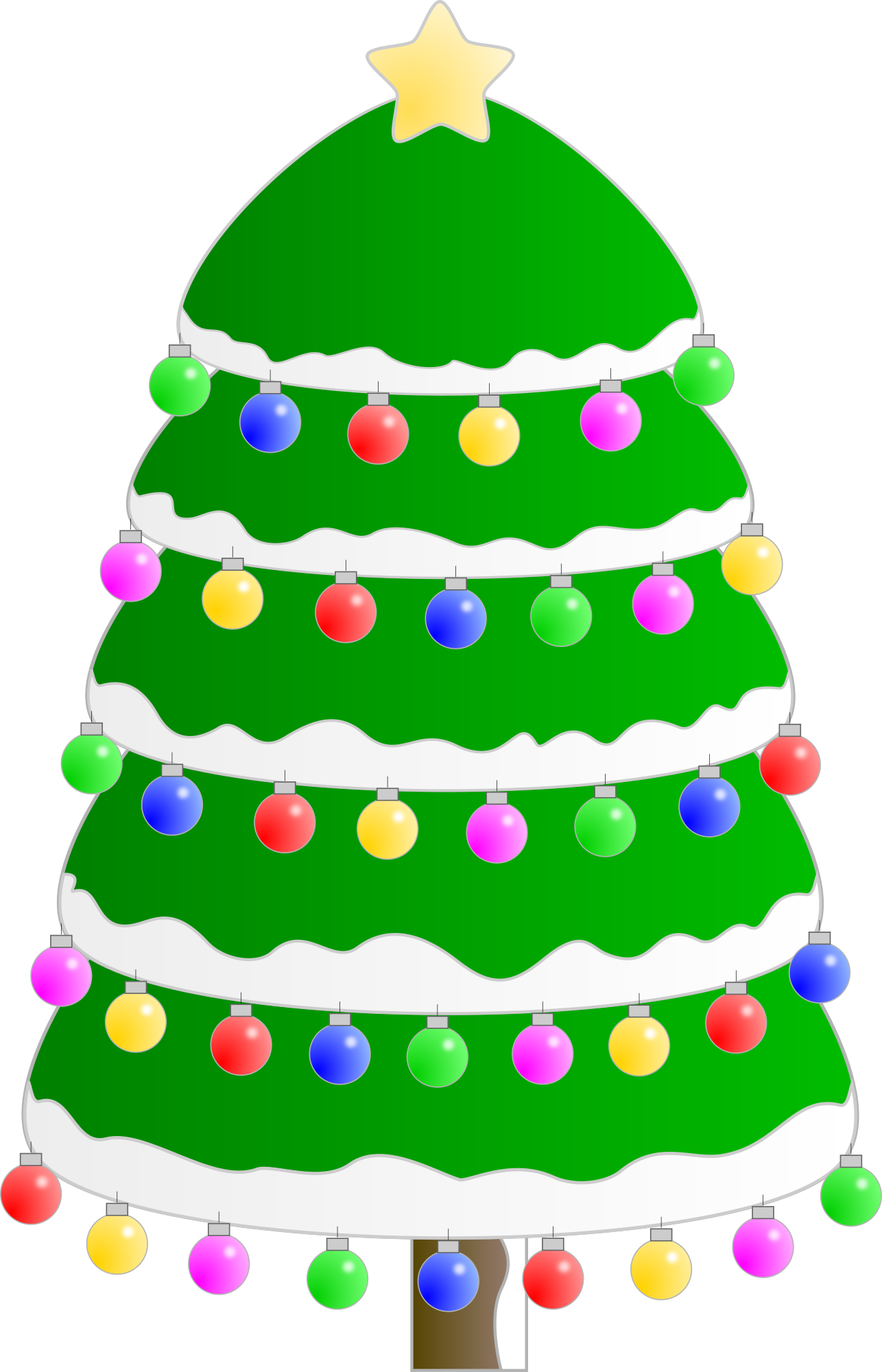 Decorated Christmas Tree - Christmas Tree Oval Ornament Clipart - Full ...