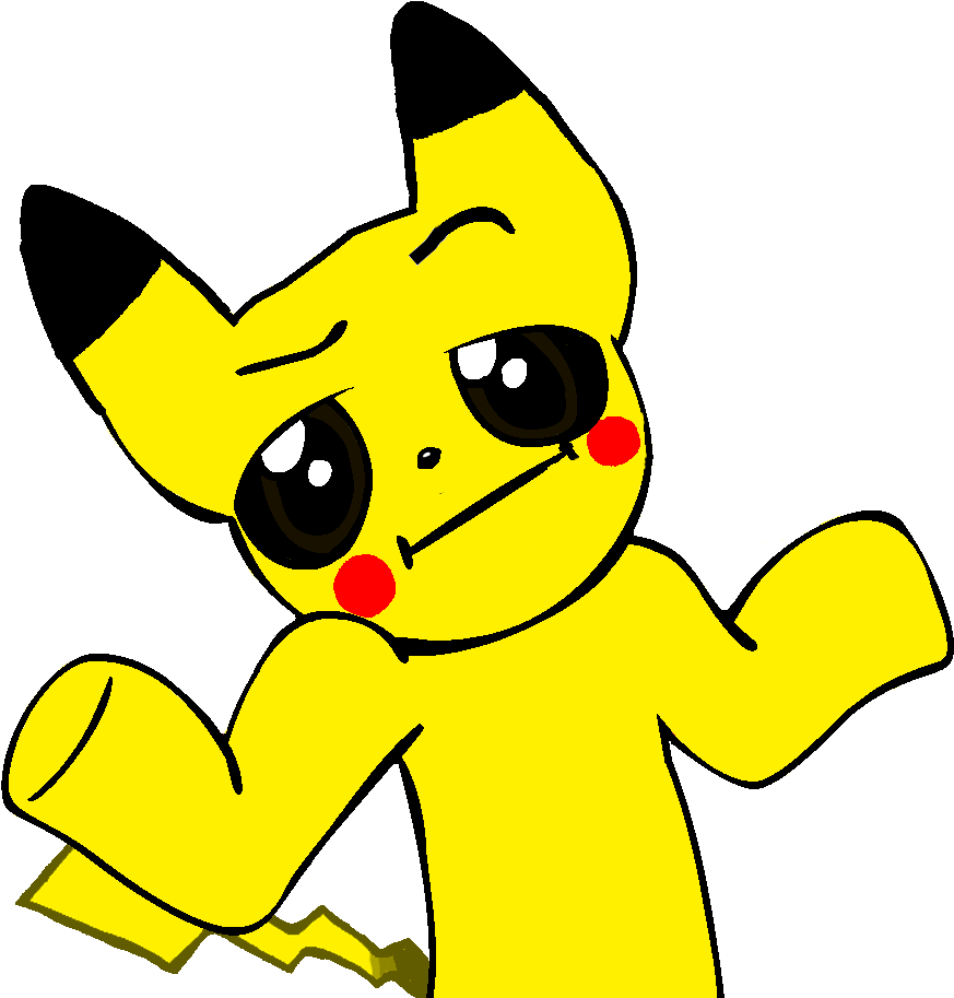 37kib, 872x936, Pikachu Shrug - Pikachu Shrug Clipart - Full Size ...