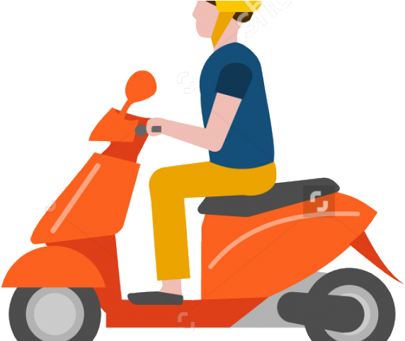 Download Scooter Clipart Couple - Scooter Riding Clipart Png ...