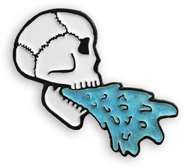 Barfing Skull Pin Clipart - Full Size Clipart (#943864) - PinClipart