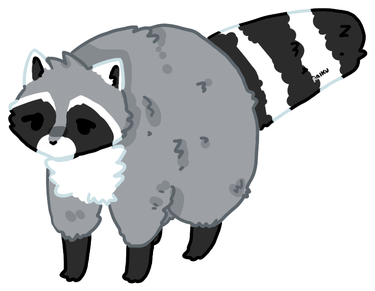 Fat Raccoon Fursona By Raikukitti - Raccoon Black And White Fursona ...