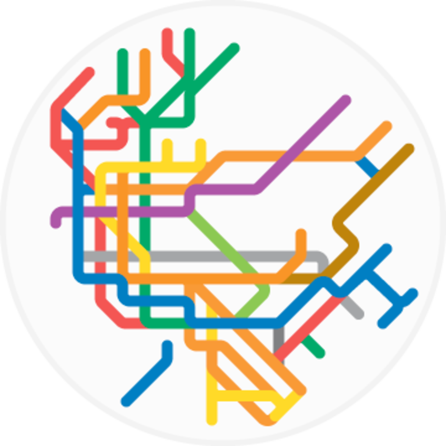 New York City - New York Minimalist Subway Lines Clipart - Full Size ...