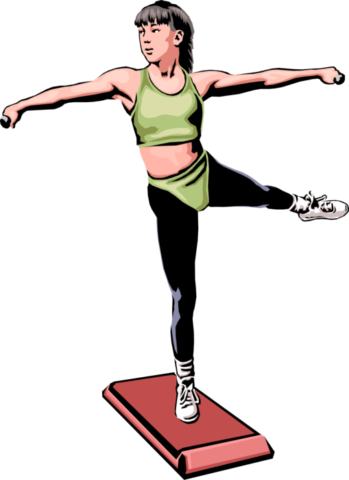 Vector Illustration Of Aerobics Physical Exercise Workout Clipart ...