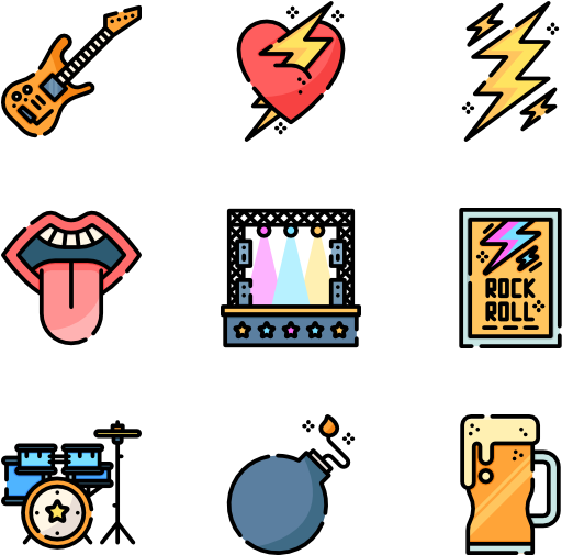 Rock And Roll - Rock Icons Clipart - Full Size Clipart (#973968 ...