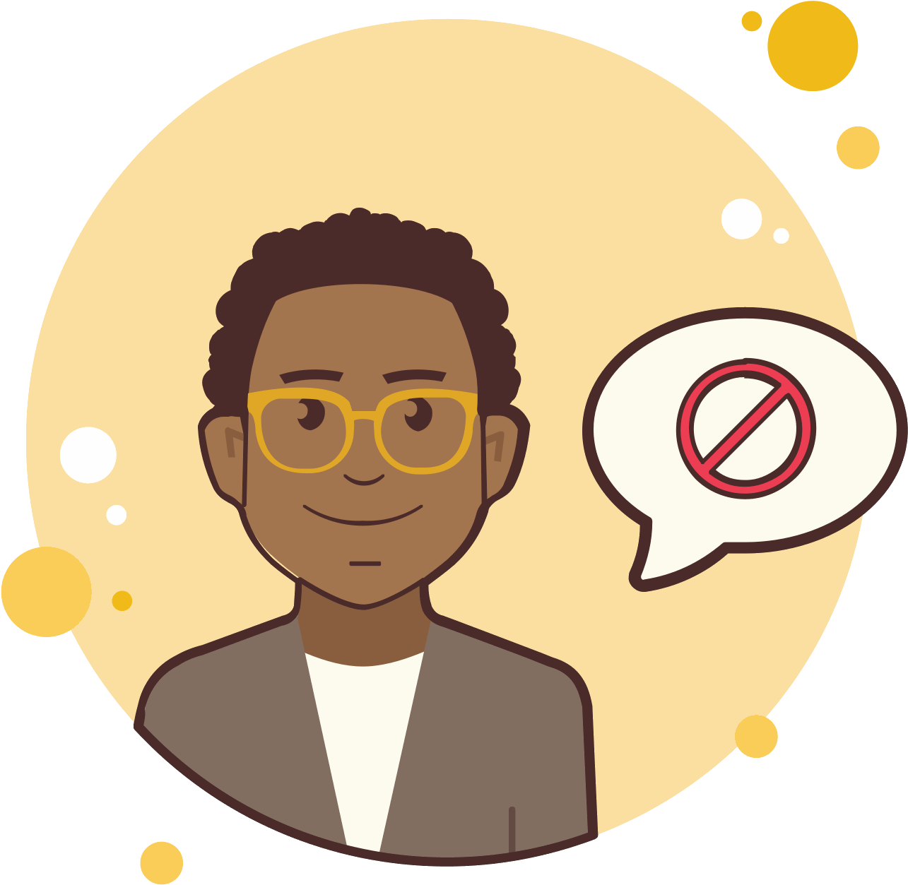 Man In Yellow Glasses Stop Sign Icon - Man Clipart - Full Size Clipart ...