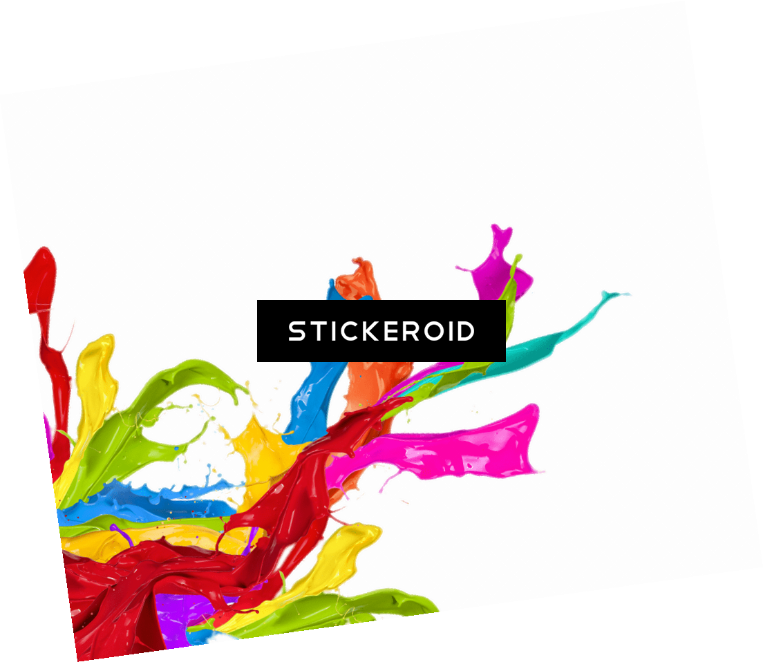 Paint Splatter Left Corner Footer - White Background Color Splash ...