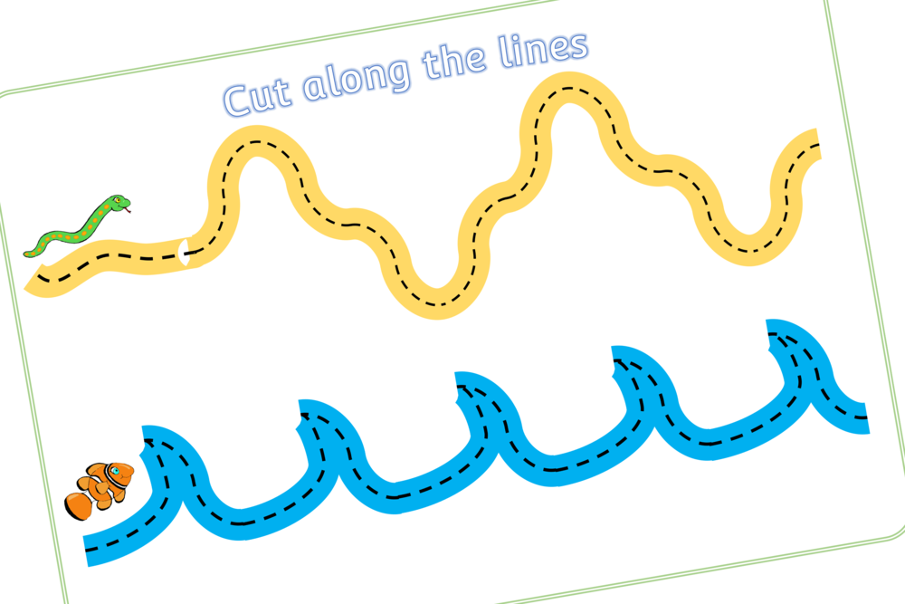 Cut Along The Dotted Lines Using Tools/scissor Skills - Portable ...