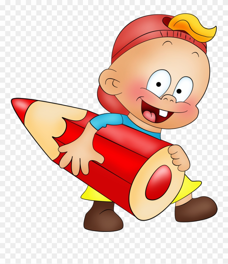 Little Boy With Pencil Cartoon Free Clipart - Cursive Writing 4 ...