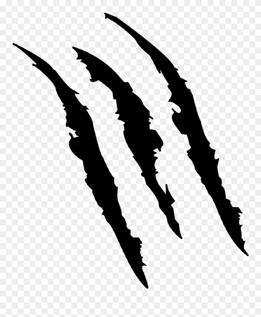 Download Description Claw Marks - Scratch Stencil Clipart (#11943 ...